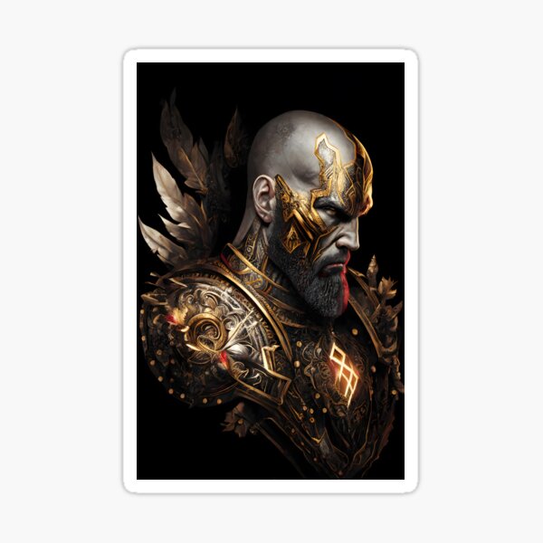 "Golden armor Kratos" Sticker for Sale by stamparteria | Redbubble