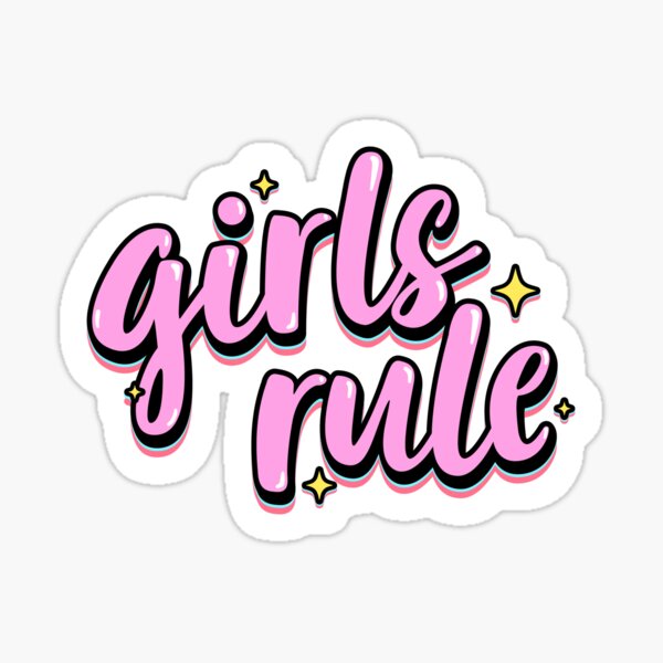 "GIRLS RULE" Sticker by gracielaeliamar | Redbubble