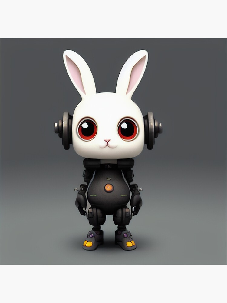 "Cyber Robot Bunny Rabbit" Sticker for Sale by louis-butt-on | Redbubble