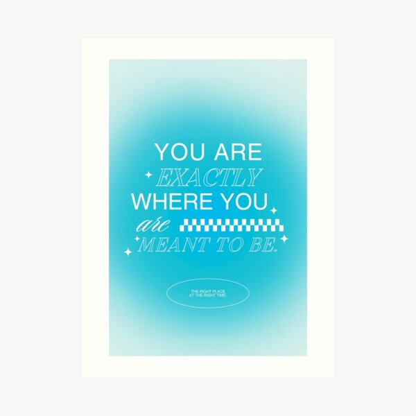 "Blue Positive Affirmation Pink Aesthetic Aura Energy Art Poster" Art ...