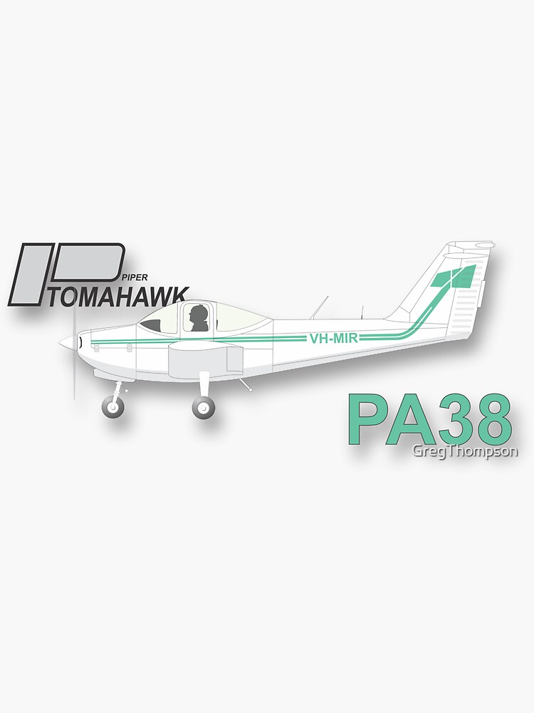 "Piper PA-38 Tomahawk" Sticker for Sale by GregThompson | Redbubble