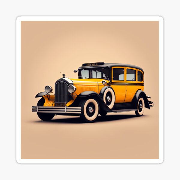 "Art Deco Style Taxis" Sticker for Sale by TheArtfulAI | Redbubble