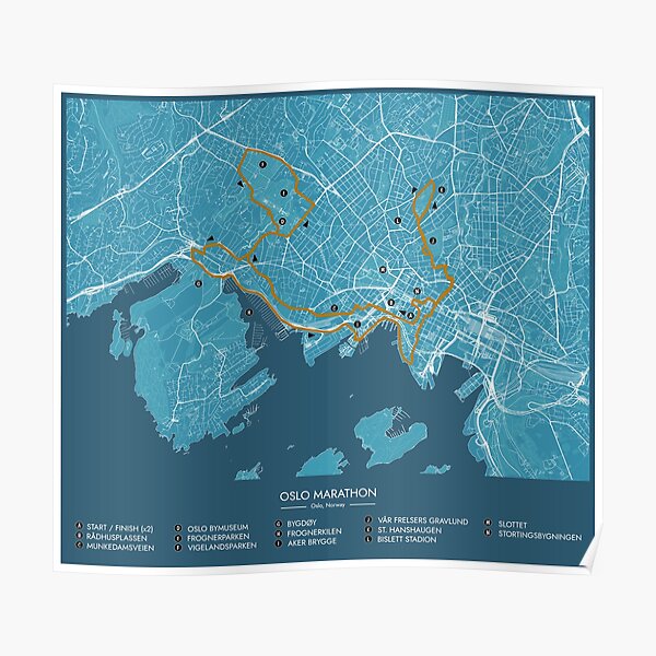 "Oslo Marathon" Poster for Sale by BGALAXY | Redbubble