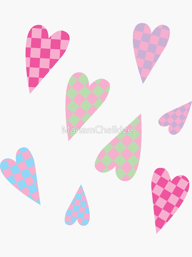 "Y2K Pink Heart Pattern" Sticker for Sale by MariamChelidze | Redbubble