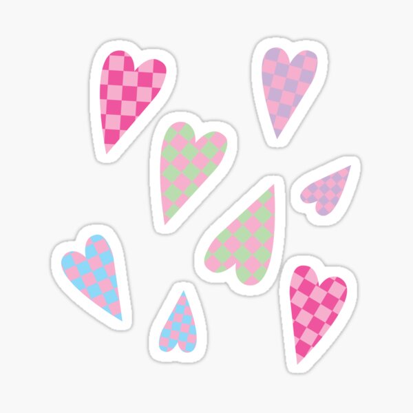 "Y2K Pink Heart Pattern" Sticker for Sale by MariamChelidze | Redbubble