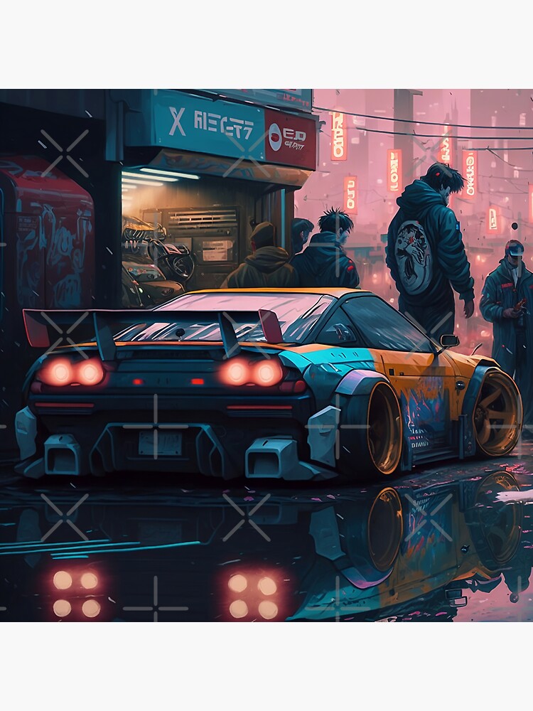 "Nissan 180sx futuristic" Sticker for Sale by CyberPsychosis | Redbubble