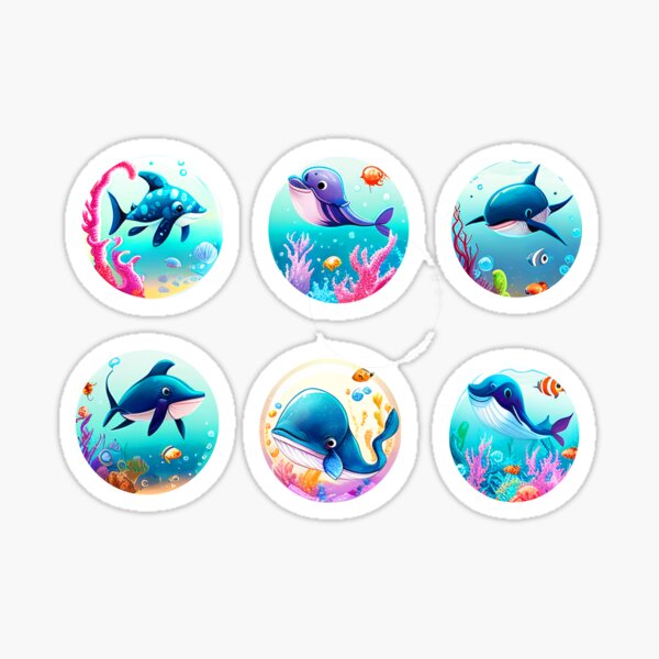 "Cute Sea Life Bubbles " Sticker for Sale by AboutBeaches | Redbubble