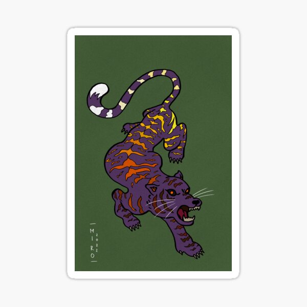 "Purple Tiger" Sticker for Sale by toadlemonade | Redbubble