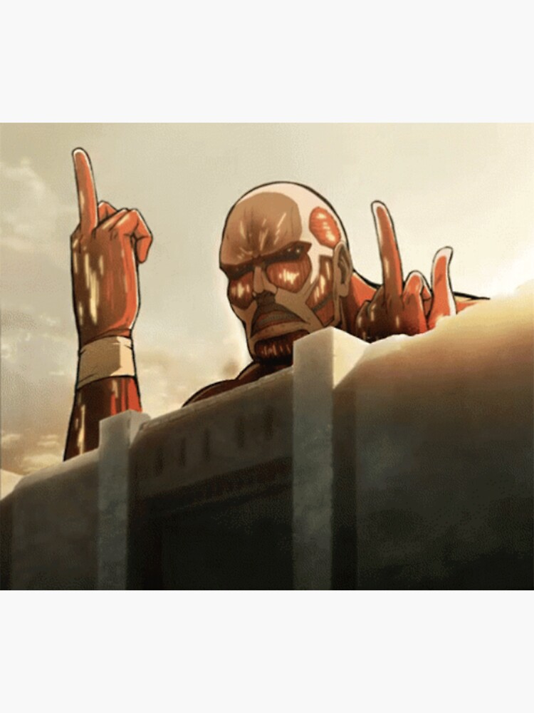 "Colossal Titan Gives the Finger" Sticker for Sale by art-xl | Redbubble
