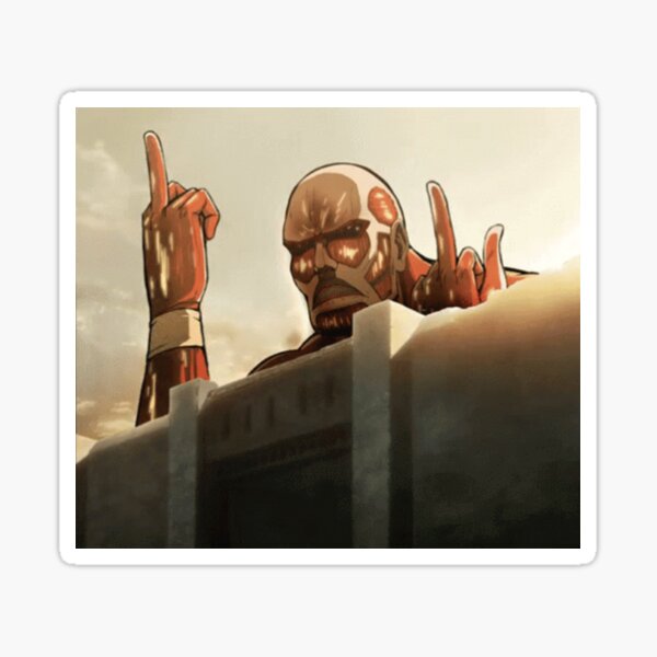 "Colossal Titan Gives the Finger" Sticker for Sale by art-xl | Redbubble