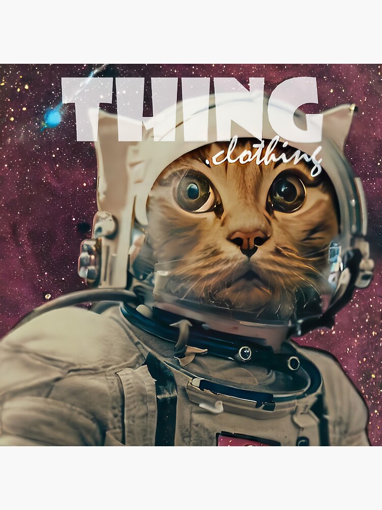"Feline Explorer - Thing Clothing - thingclothing.com" Sticker for Sale ...