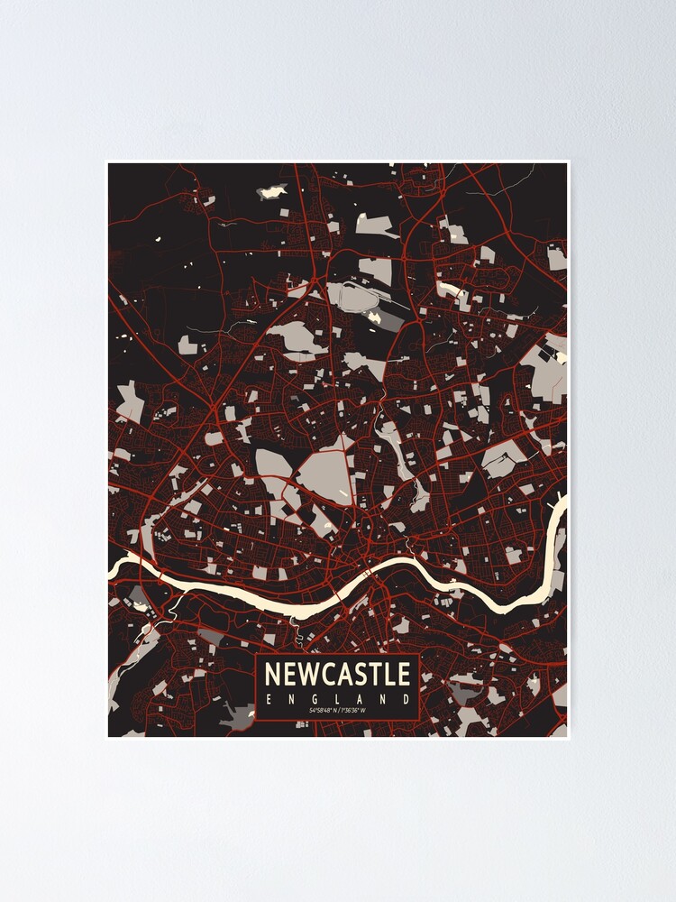 "Newcastle upon Tyne City Map of England - Vector" Poster for Sale by ...