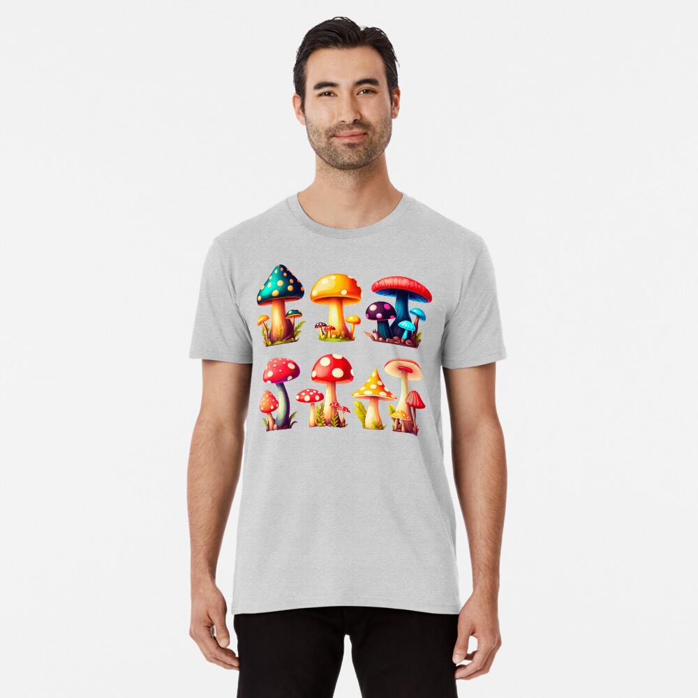 "Fun and colorful mushrooms. Drawing of hallucinating mushrooms ...