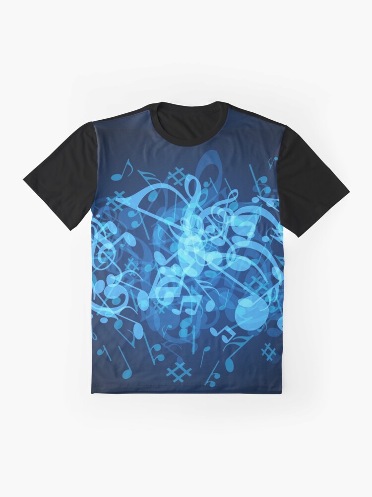 "Blue Glow Music Notes" T-shirt for Sale by HavenDesign | Redbubble ...