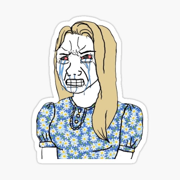 " Crying Girl Meme Poster" Sticker by DreamMeArt | Redbubble