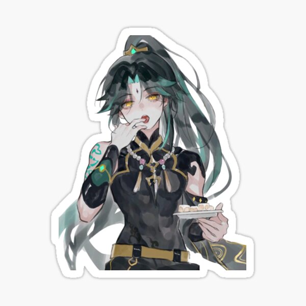 "Xiao Genshin Impact Fanart Ponytail Xiao Genshin Xiao Eating Almond ...