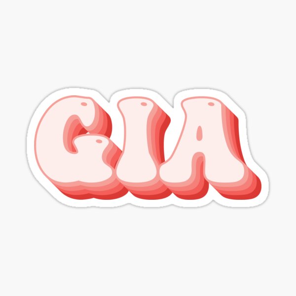 "Gia - Name" Sticker for Sale by kindxinn | Redbubble