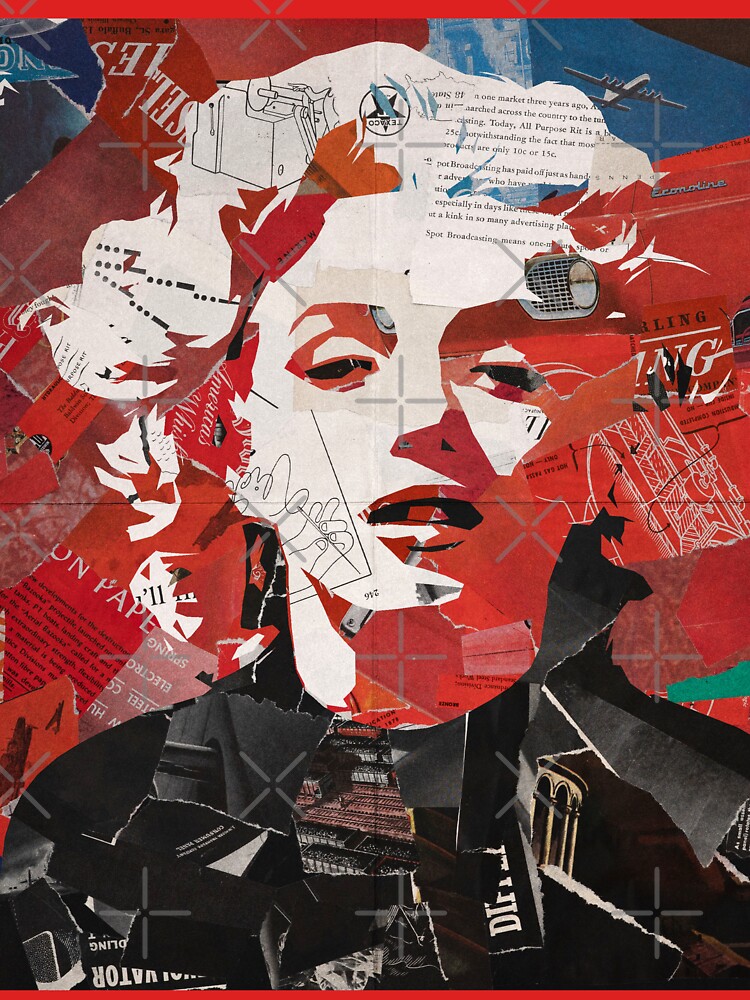 "Marilyn Monroe paper collage art figure #2" T-shirt for Sale by ...