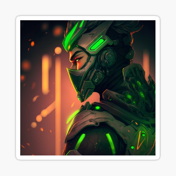 "Cyber Neon Ninja" Sticker for Sale by AxeWave | Redbubble