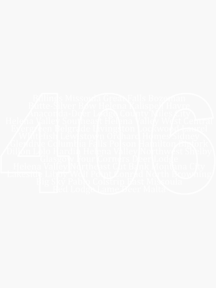 "Montana Cities of Area Code 406 " Sticker for Sale by FairOaksa ...
