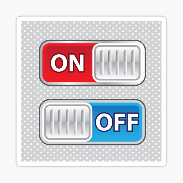 "On Off switch" Sticker by vectorworks51 | Redbubble