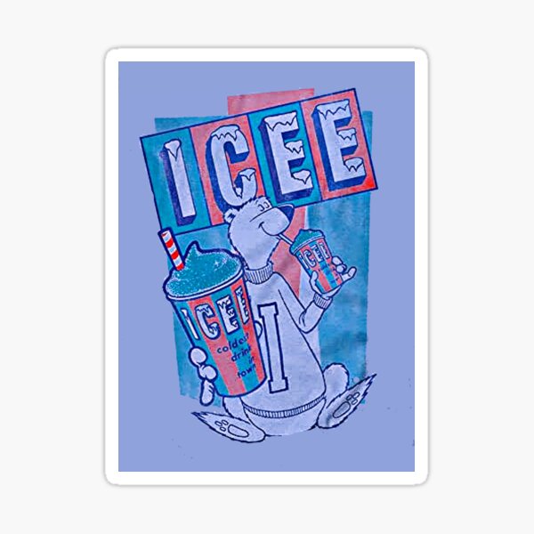 " RETRO ICEE DESIGN REPLICA" Sticker for Sale by coffeecountyjim ...