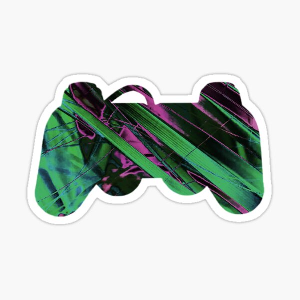 "Joystick Pattern Controller Green Pink Silhouette - Gaming" Sticker ...
