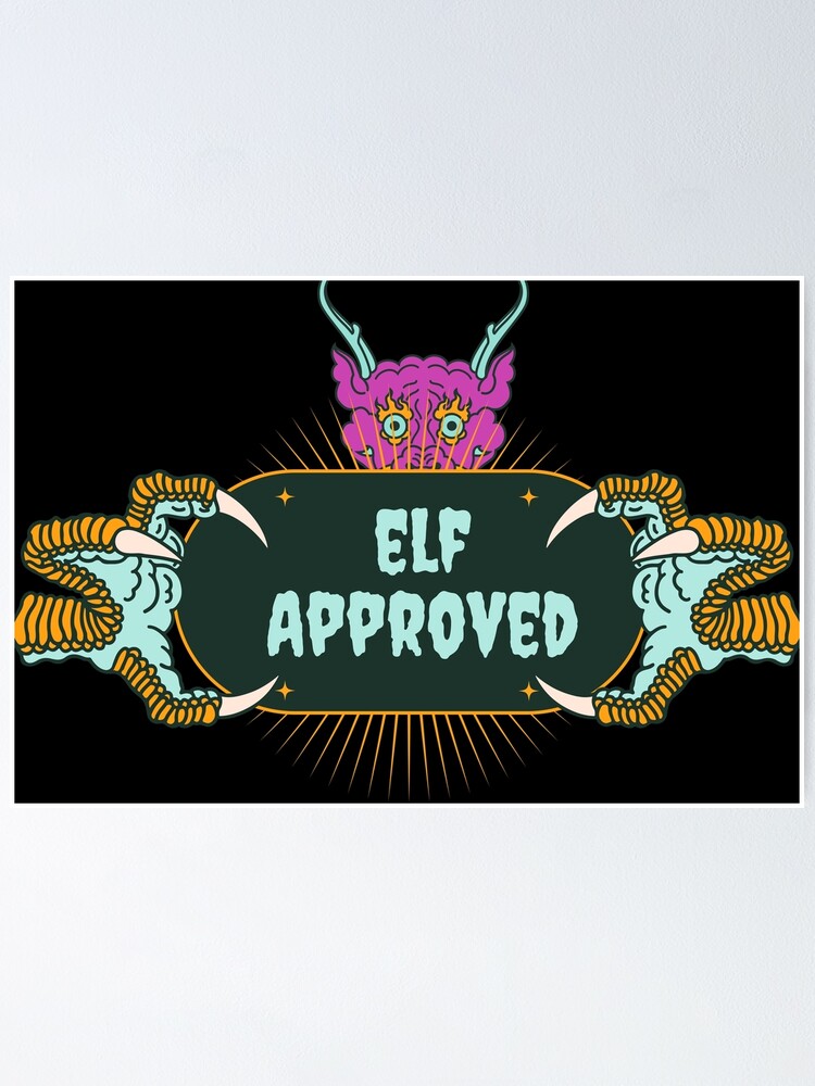 "Elf Approved MMO RPG Gaming Dragon Sticker" Poster for Sale by FlowRez ...