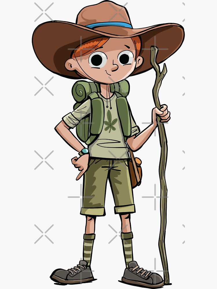 "boy explorer ready for expedition and journey" Sticker for Sale by ...