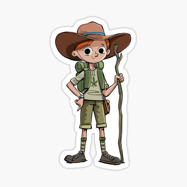 "boy explorer ready for expedition and journey" Sticker for Sale by ...