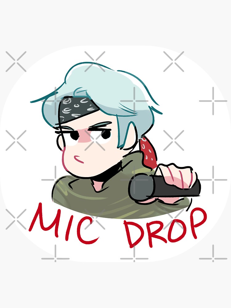 "MIC DROPPP" Sticker for Sale by randomsplashes | Redbubble