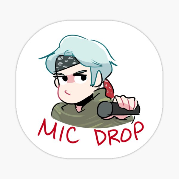 "MIC DROPPP" Sticker for Sale by randomsplashes | Redbubble