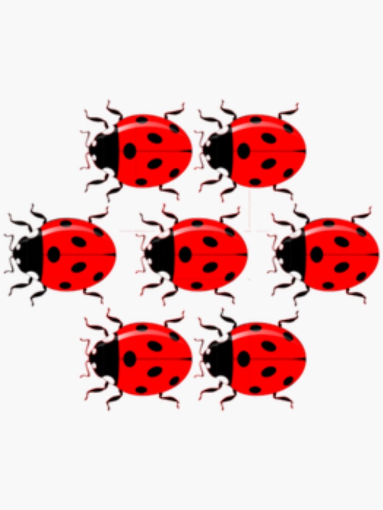 "Seven ladybugs in a circle" Sticker for Sale by sirisagma | Redbubble