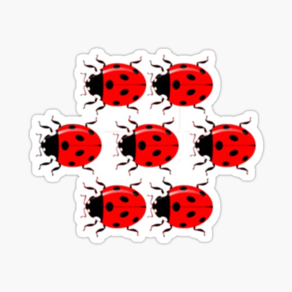 "Seven ladybugs in a circle" Sticker for Sale by sirisagma | Redbubble
