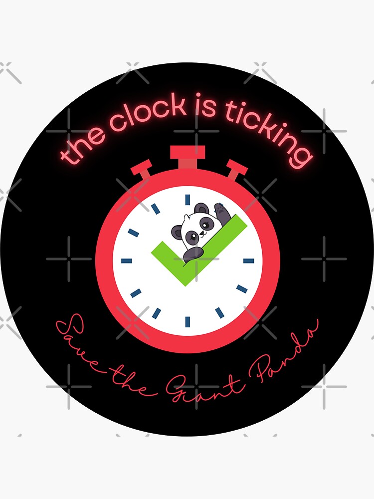 "Save The Panda The Clock is Ticking Sticker" Sticker for Sale by ...