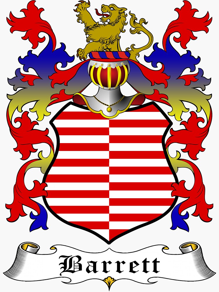 "BARRETT FAMILY CREST" Sticker for Sale by CathalDevlin | Redbubble