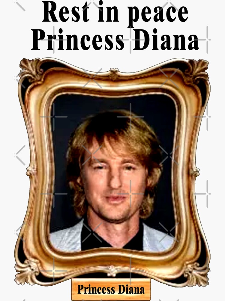 "Rest In Peace Princess Diana Owen Wilson" Sticker for Sale by Inyass ...