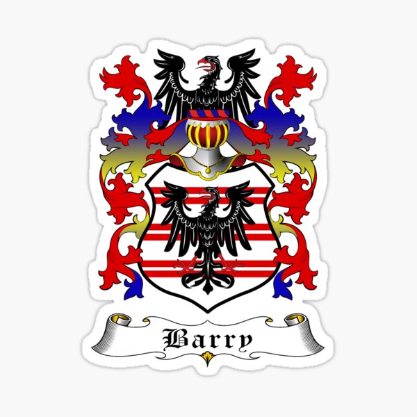 "BARRY FAMILY CREST" Sticker for Sale by CathalDevlin | Redbubble