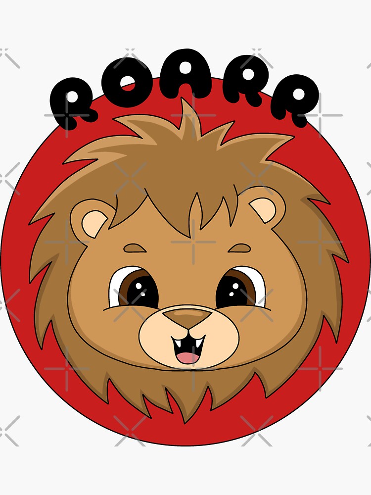"Cartoon Friendly Lion #2" Sticker for Sale by Desings-by-Tina | Redbubble