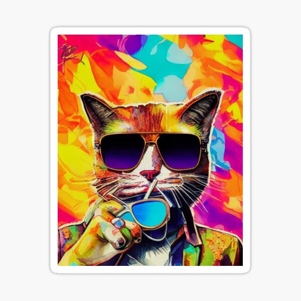 "SAVAGE CAT" Sticker for Sale by Ramdom-Ai-Art | Redbubble
