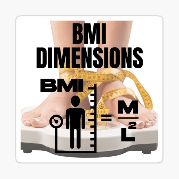 "Beyond Mince Pies Series: BMI Dimensions (black letters)" Sticker for ...
