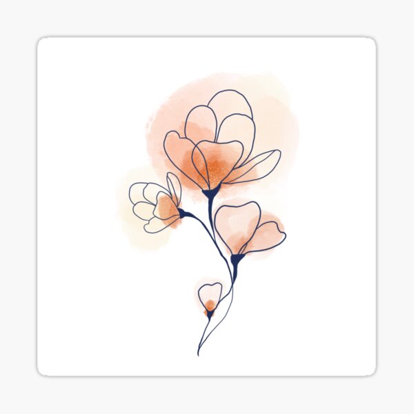 "Painted Flower" Sticker for Sale by lonegoatpaperco | Redbubble