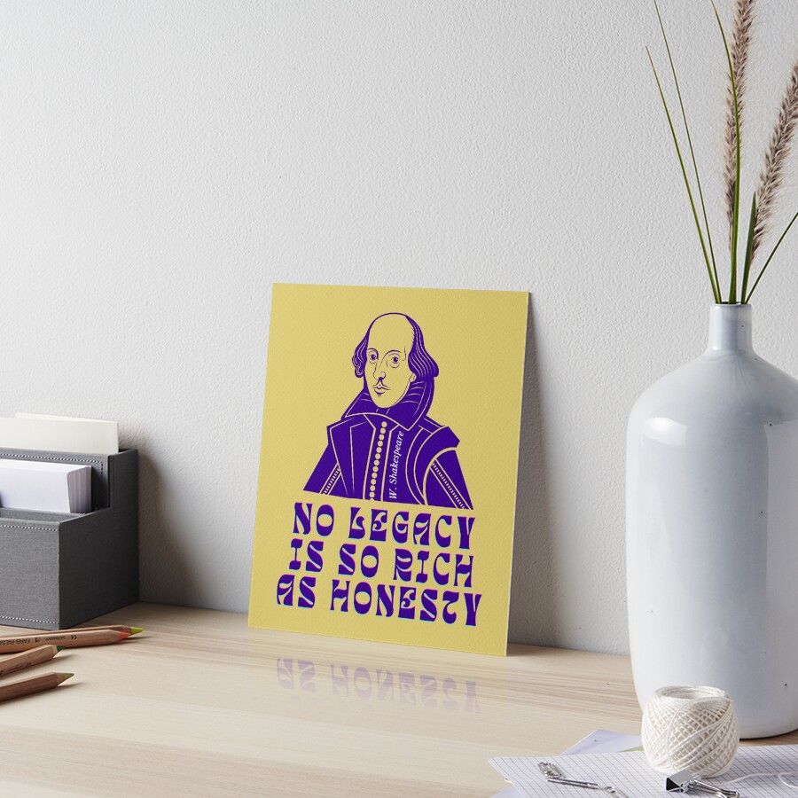 "William Shakespeare face and quote" Art Board Print for Sale by ...