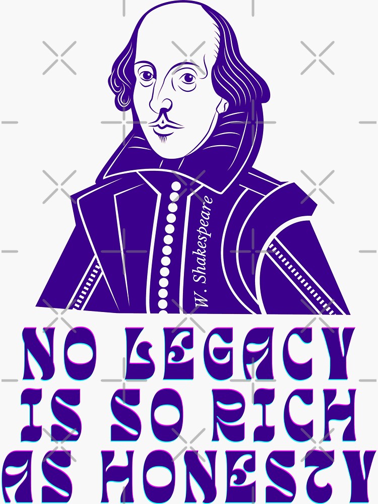 "William Shakespeare face and quote" Sticker for Sale by artbleed ...
