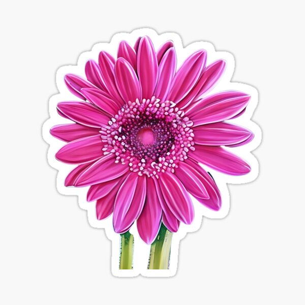"Pink gerbera daisy" Sticker for Sale by gramizzia | Redbubble