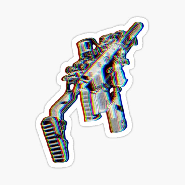 "Gun submachine gun glitch effect" Sticker for Sale by comores22 ...