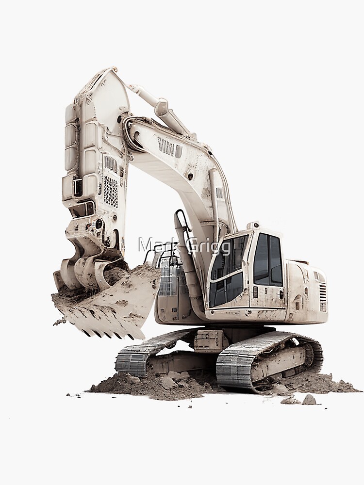 "Excavating Progress: A Mighty Machine" Sticker for Sale by hellequin13 ...