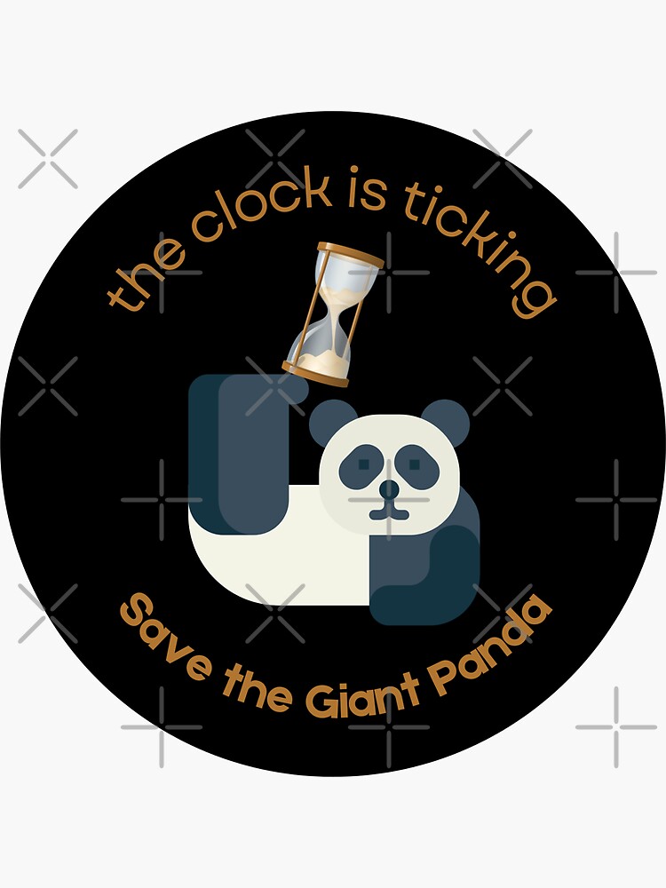 "Save The Panda The Clock is Ticking Clock" Sticker for Sale by ...