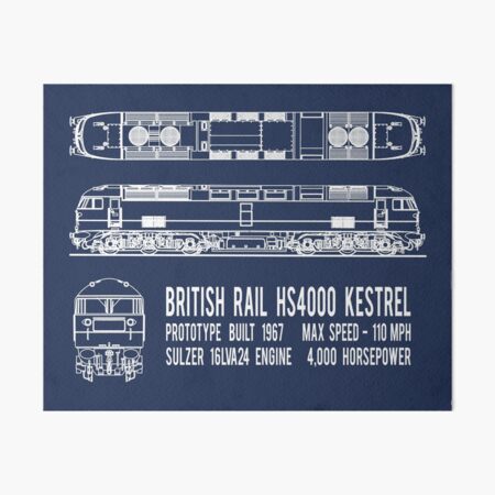 "British Rail HS4000 Kestrel Locomotive Train Blueprint Diagram Gift ...