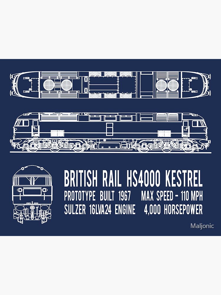 "British Rail HS4000 Kestrel Locomotive Train Blueprint Diagram Gift ...